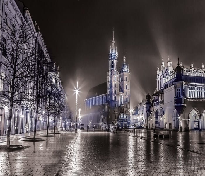 Fototapeta Kraków – Rynek nocą 1315 • Tapetuj.pl